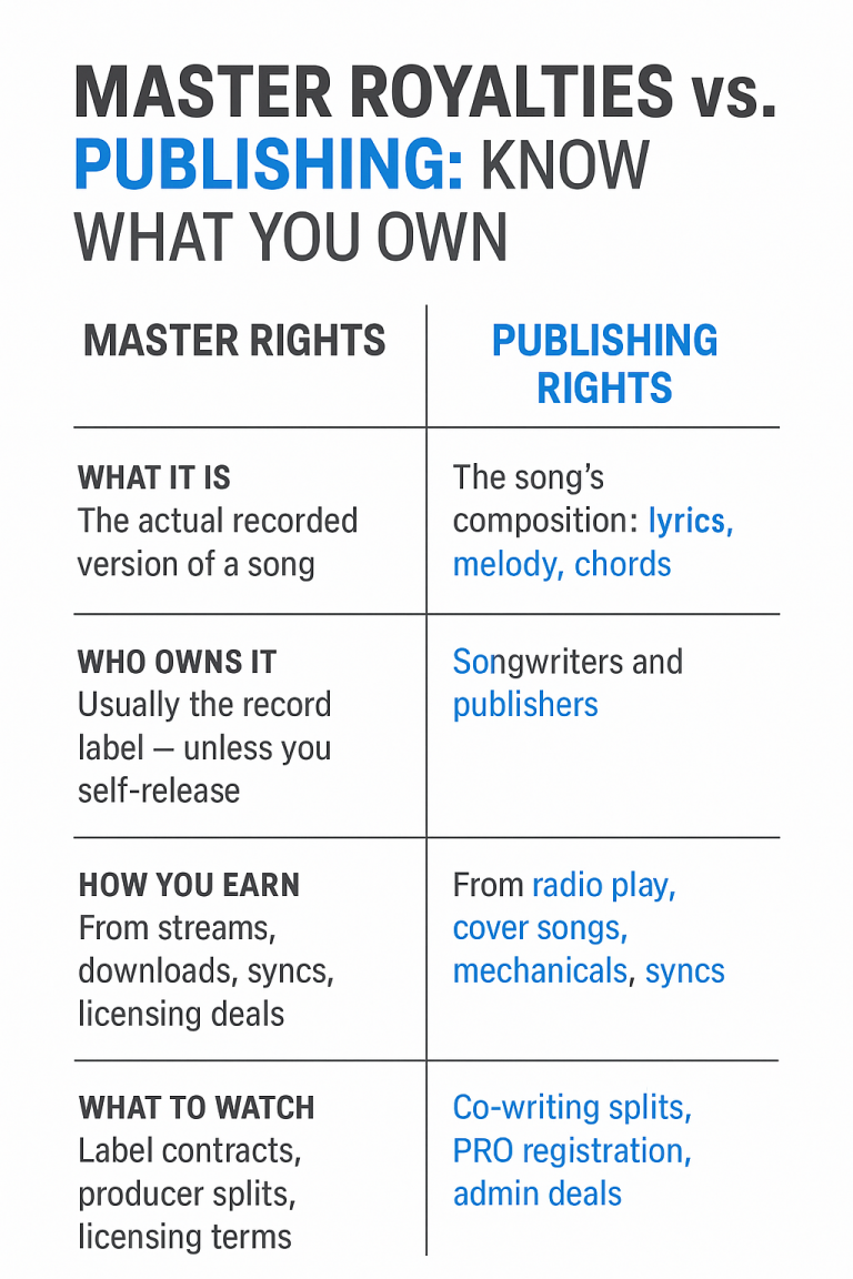 Master Royalties vs. Publishing Royalties